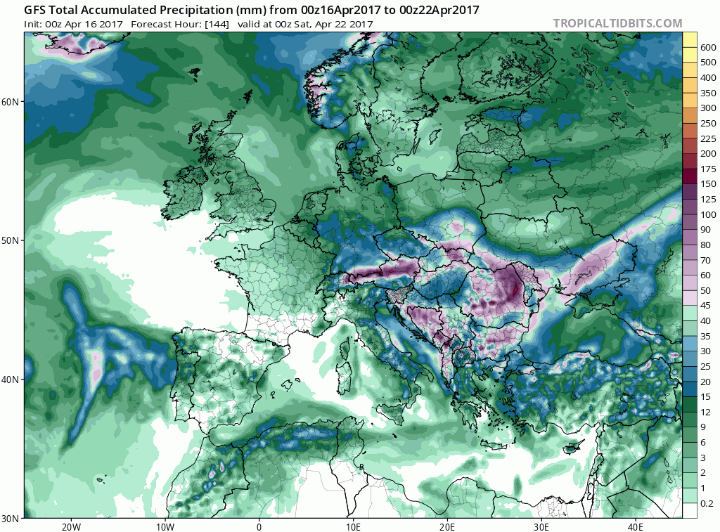 Precipitatii estimate Vremea.ro